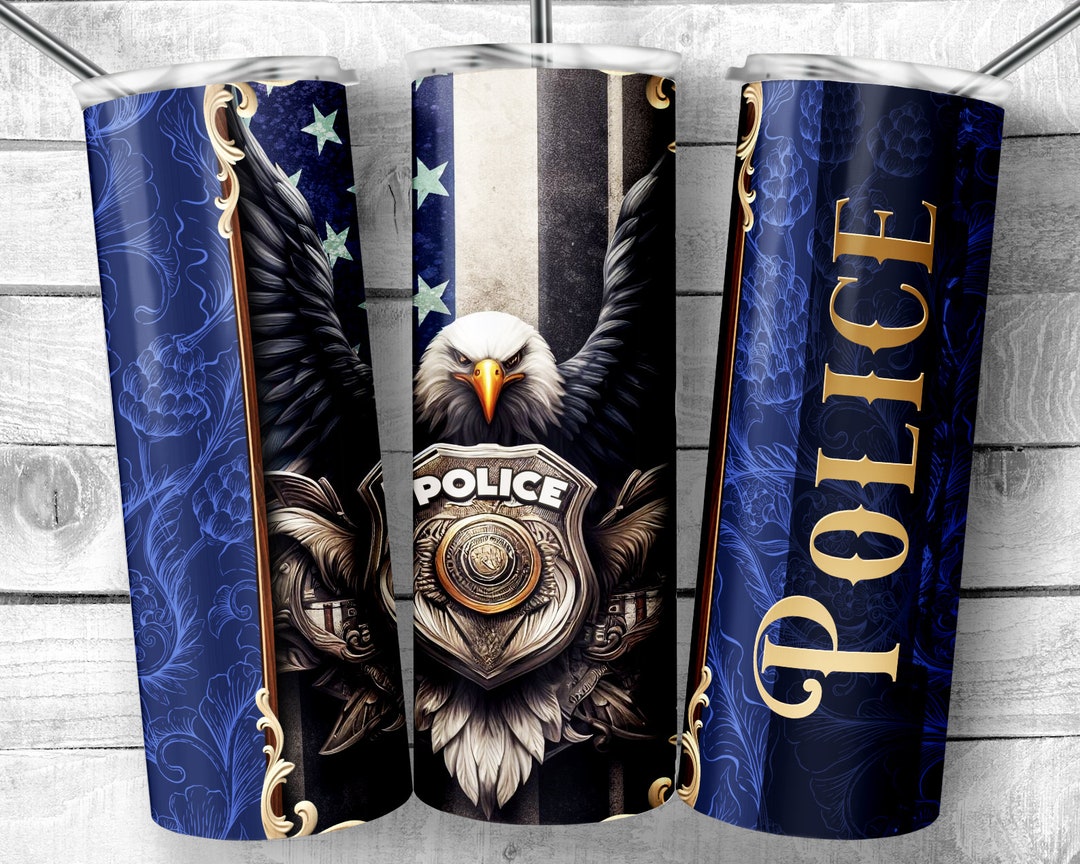 Police Eagle Design, Police Emblem 20oz Skinny Tumbler Design | Law ...