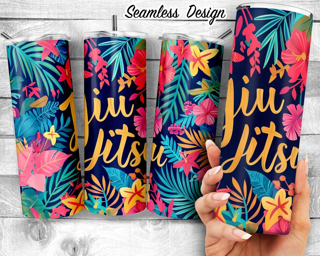 Brazilian Jiu Jitsu Colorful 20 Oz Skinny Tumbler Sublimation Design ...