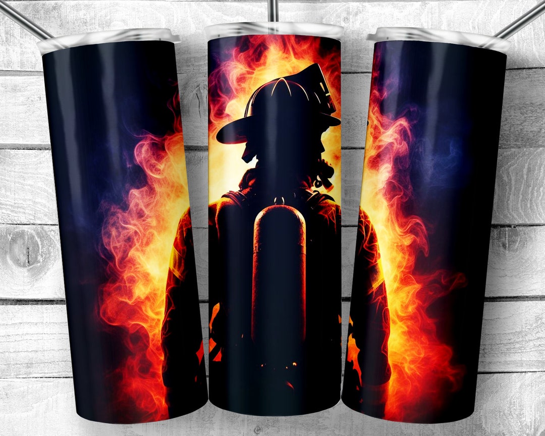 Fire Fighter Design, Fire Department Emblem 20oz Skinny Tumbler Design ...