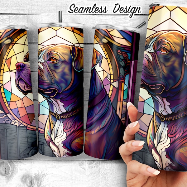 Stained Glass Pit Bull - Etsy