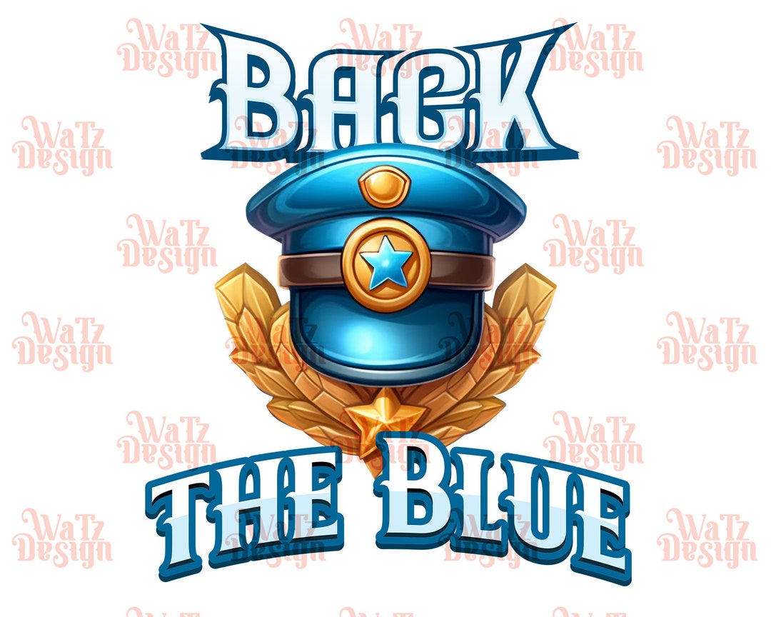 Back the Blue Police Cap PNG | Cartoon Police Hat Illustration Png ...