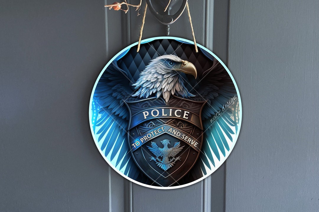Police Eagle Design, Police Emblem Sign for Wreath Center, to Protect ...