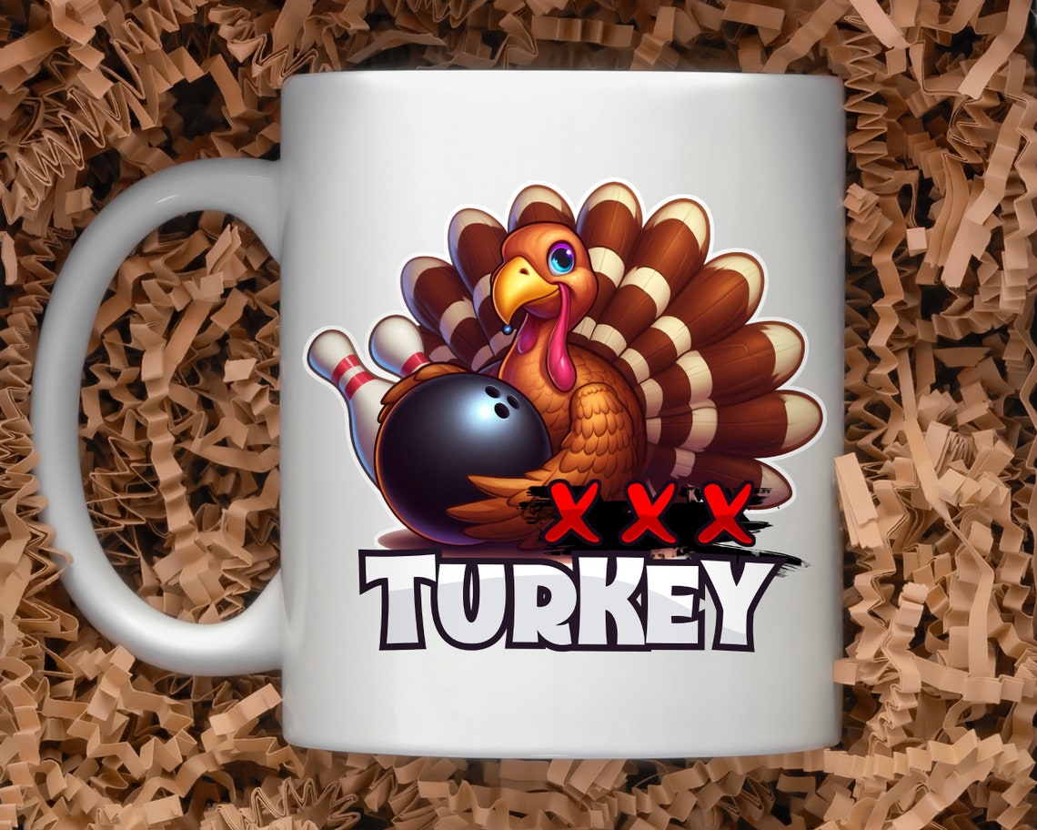 Cartoon Turkey Bowling Pins Png, Gobbler With Bowling Pins Sublimation ...