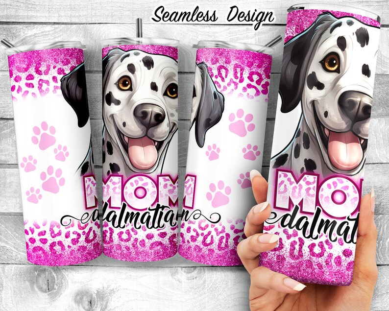 Dalmatian Mom 20oz Skinny Tumbler Design, Dalmatian Mama Art, Firehouse ...