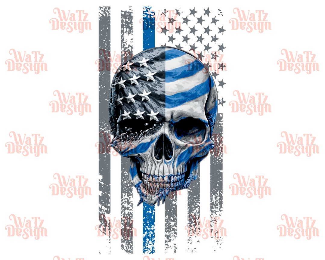 Police Flag Patriotic PNG | American Flag on Skull Png | Officer Skull ...