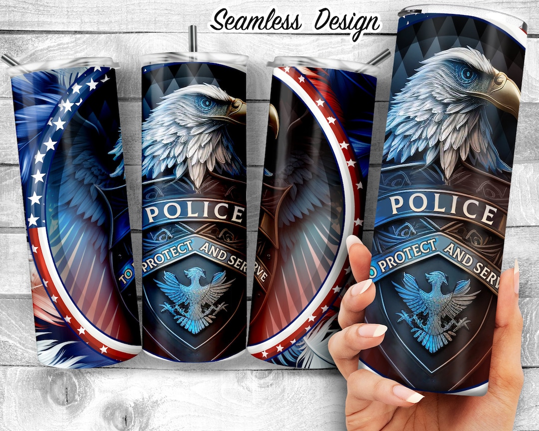 Police Eagle Design, Police Emblem 20oz Skinny Tumbler Design ...