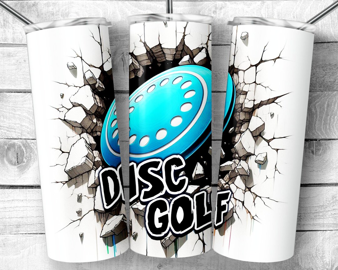 Disc Golf Disc Breaking Out 20oz Skinny Tumbler Sublimation Design ...
