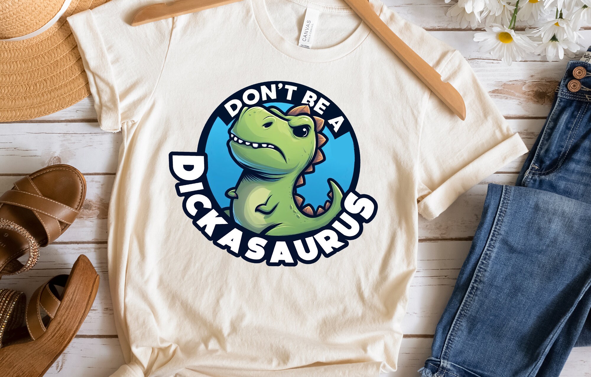 Don't Be a Dickasaurus Png, Funny T-rex Sublimation Design, Cartoon ...