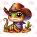 Cute Cowboy Lizard PNG - Western Themed Baby Reptile Sublimation Design ...