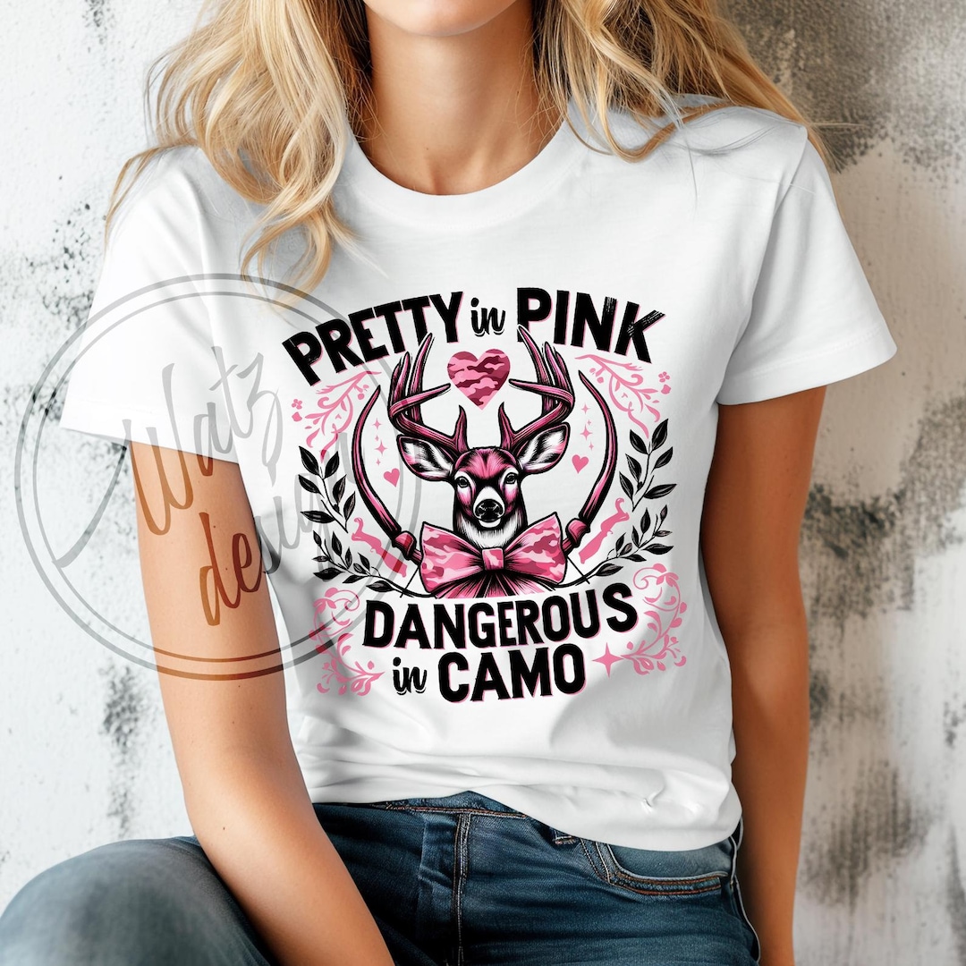 Pink Camo Hunting Deer PNG | Pretty in Pink Deer Bow Hunter Sublimation ...