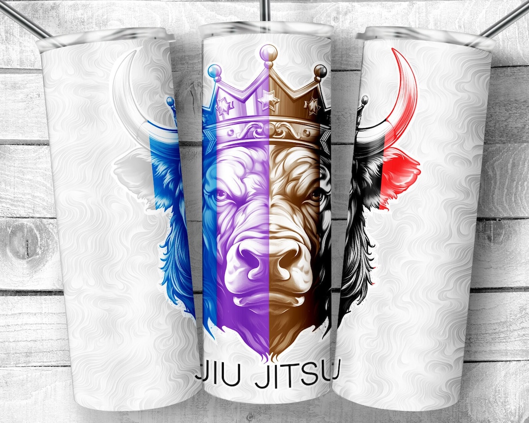 Jiu Jitsu Belt Color Bull 20oz Skinny Tumbler Sublimation Png ...