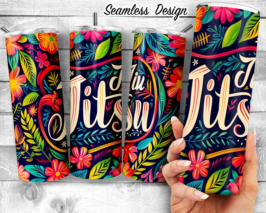 Brazilian Jiu Jitsu Colorful 20 Oz Skinny Tumbler Sublimation Design ...