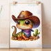 Cute Cowboy Lizard PNG - Western Themed Baby Reptile Sublimation Design ...
