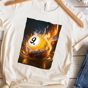 Flaming Pool Ball Png, 9 Ball With Magic Flames Sublimation Design, 3D ...