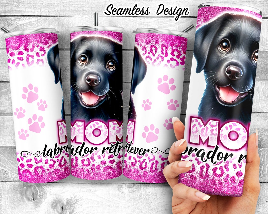 Black Labrador Retriever Mom 20oz Skinny Tumbler Design, Black Lab Mama ...
