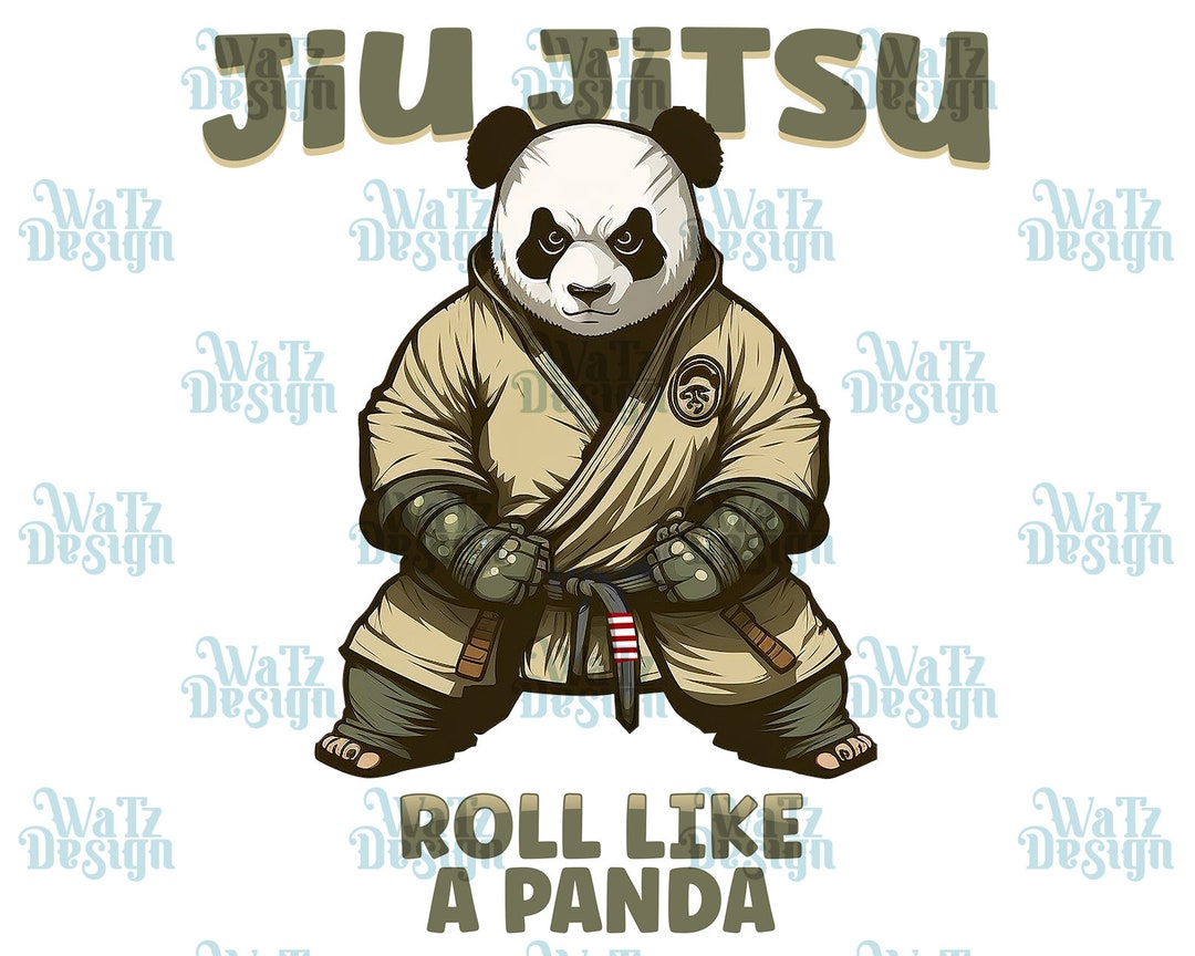 Jiu Jitsu Roll Like a Panda Png, Panda in a Jungle Gi Bjj Design, Brazilian Jitsu Belt Colors ...
