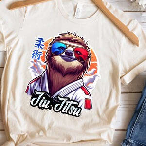 Jiu Jitsu Sloth Png, Bjj Sloth in Shades Sublimation Design, Train ...