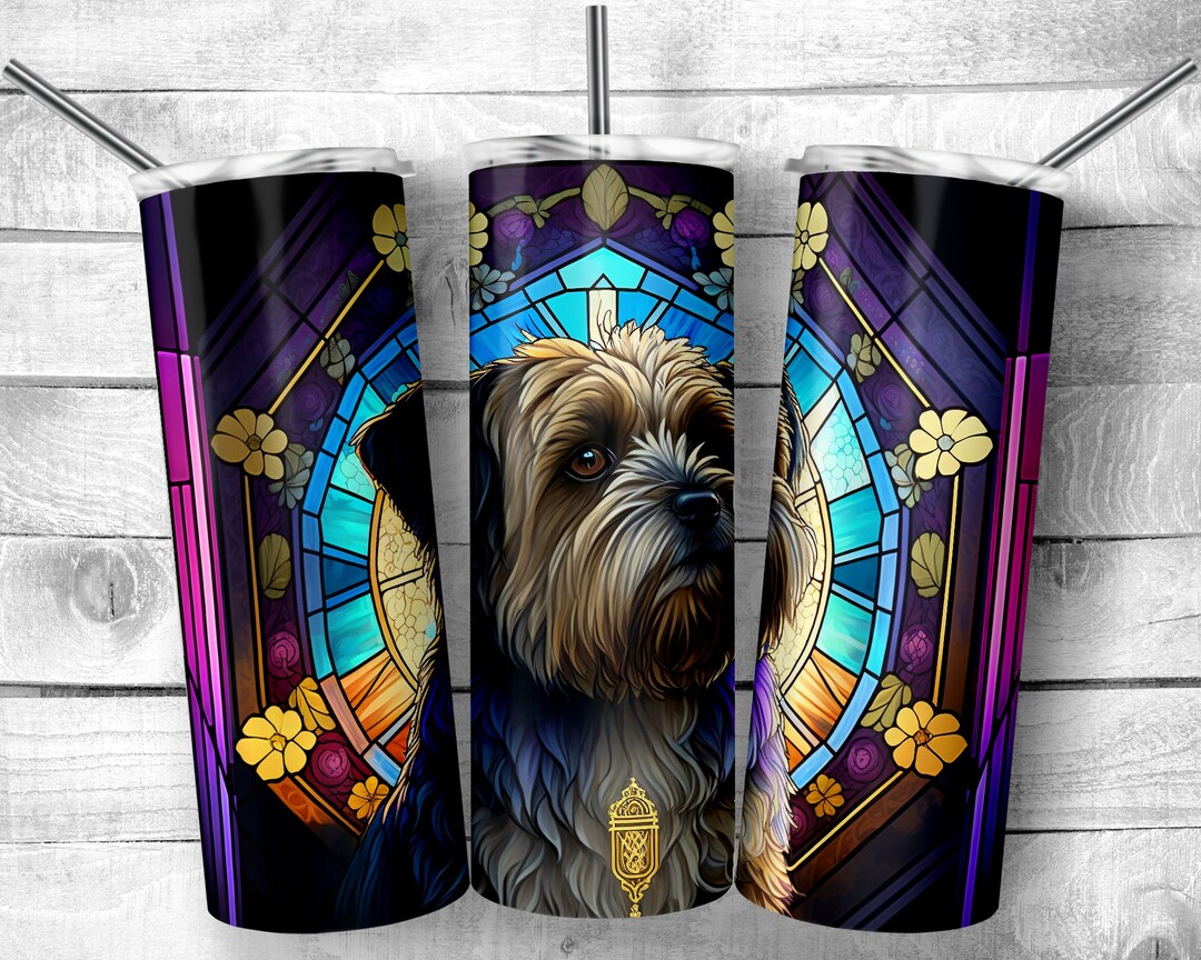Colorful Yorkie Ornate Stained Glass Tumbler - Yorkshire Terrier Lover ...