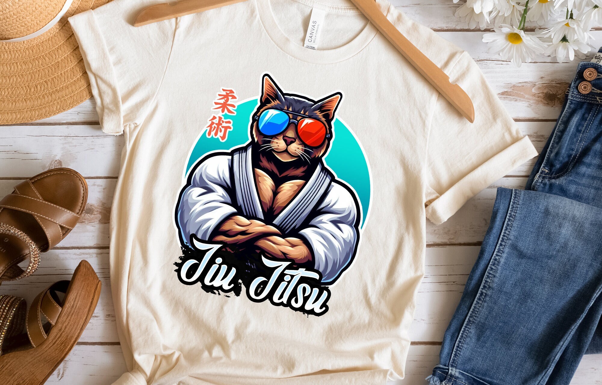 Jiu Jitsu Cat Png, Bjj Cat in Shades Sublimation Design, Train ...