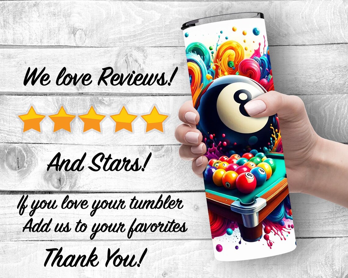 Colorful Billiards Balls Paint Splatter 20oz Skinny Tumbler Sublimation ...
