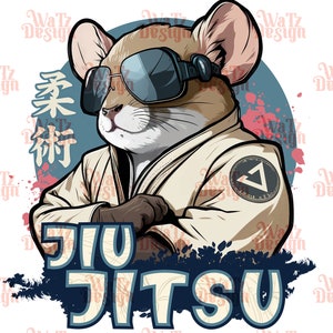 Jiu Jitsu Mouse Png, Bjj Rodent Sublimation Design, Train Brazilian Jiu ...