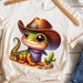 Cute Cowboy Lizard PNG - Western Themed Baby Reptile Sublimation Design ...