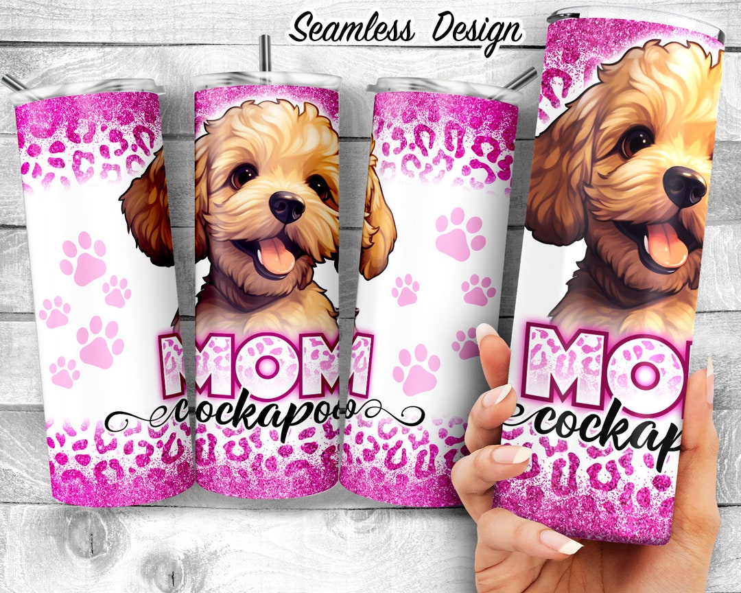 Cute Cockapoo Mom 20oz Skinny Tumbler Design, Cockapoo Hybrid Dog Mama ...