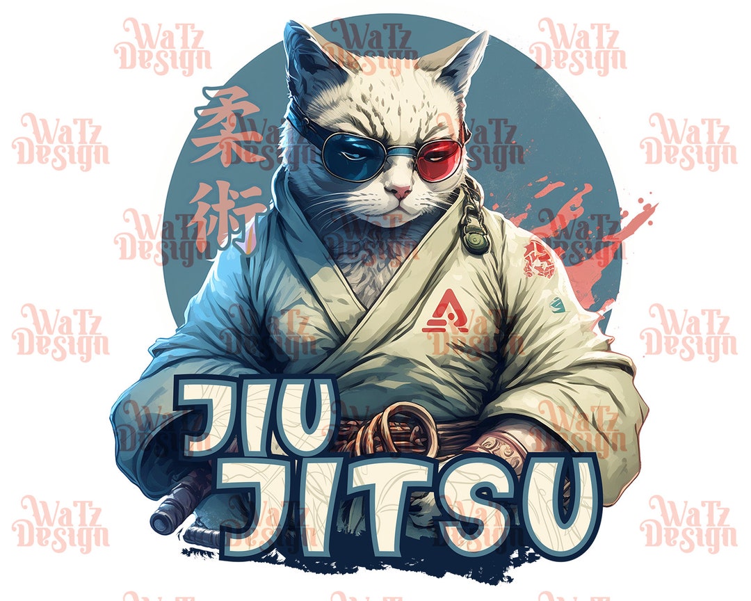 Jiu Jitsu Cat Png, Bjj Cat in Shades Sublimation Design, Train ...