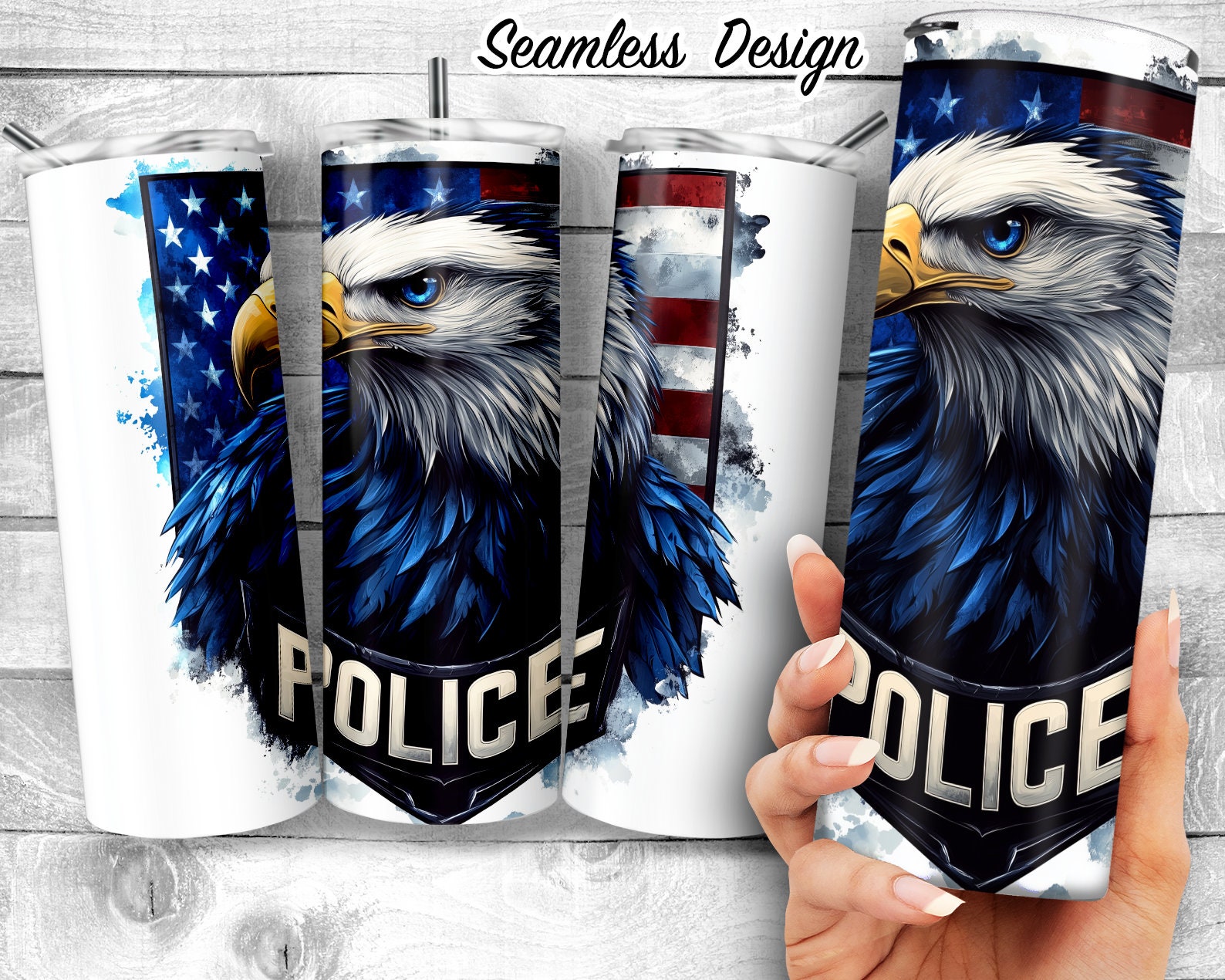 Police Eagle Design, Police Emblem 20oz Skinny Tumbler Design | Law ...