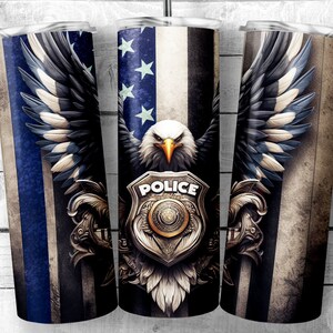 Police Eagle Design, Police Emblem 20oz Skinny Tumbler Design | Law ...