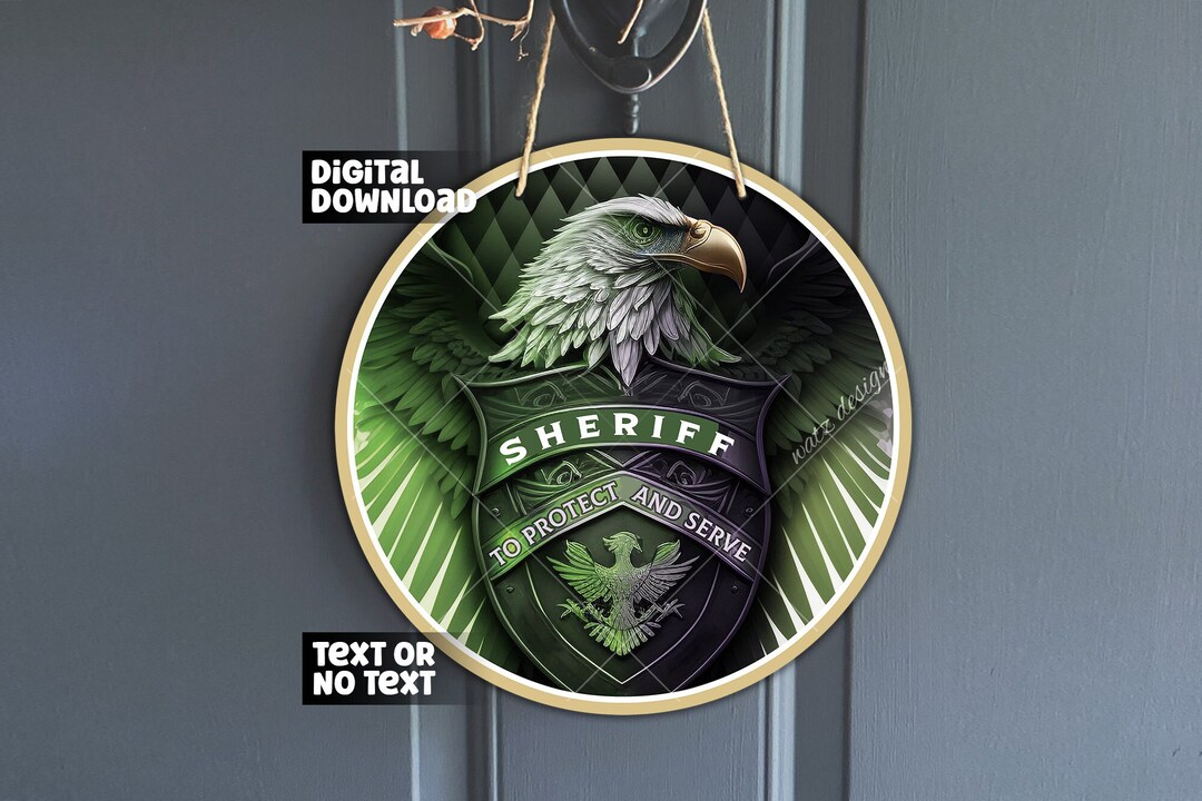 Police Eagle Design, Sheriff Emblem Sign for Wreath Center, to Protect ...