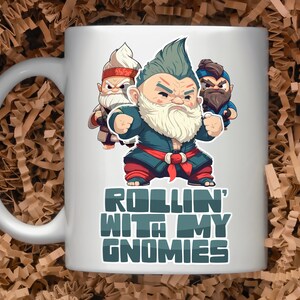 Rollin With My Gnomies Jiu Jitsu Cartoon Gnome Sublimation Design ...