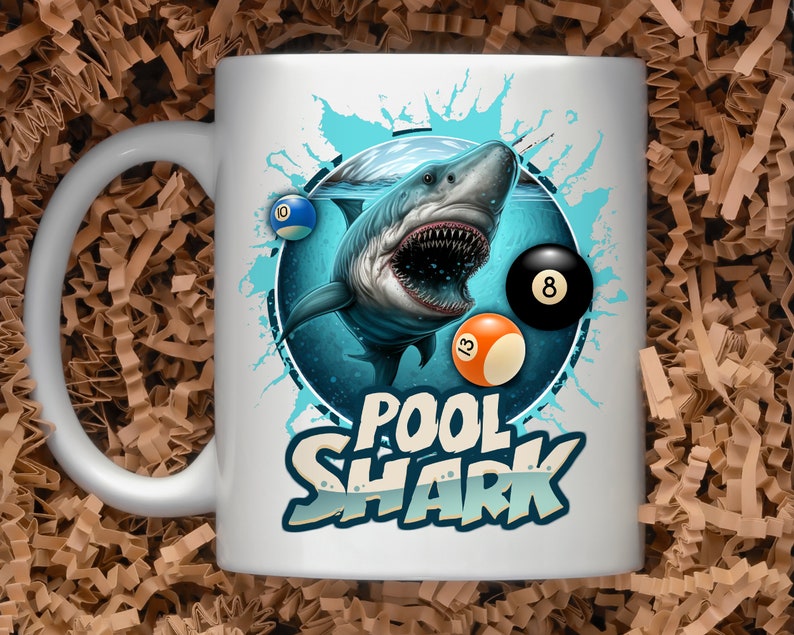 Pool Shark Billiards Png, Shark in Giant Pool Ball Sublimation Design ...