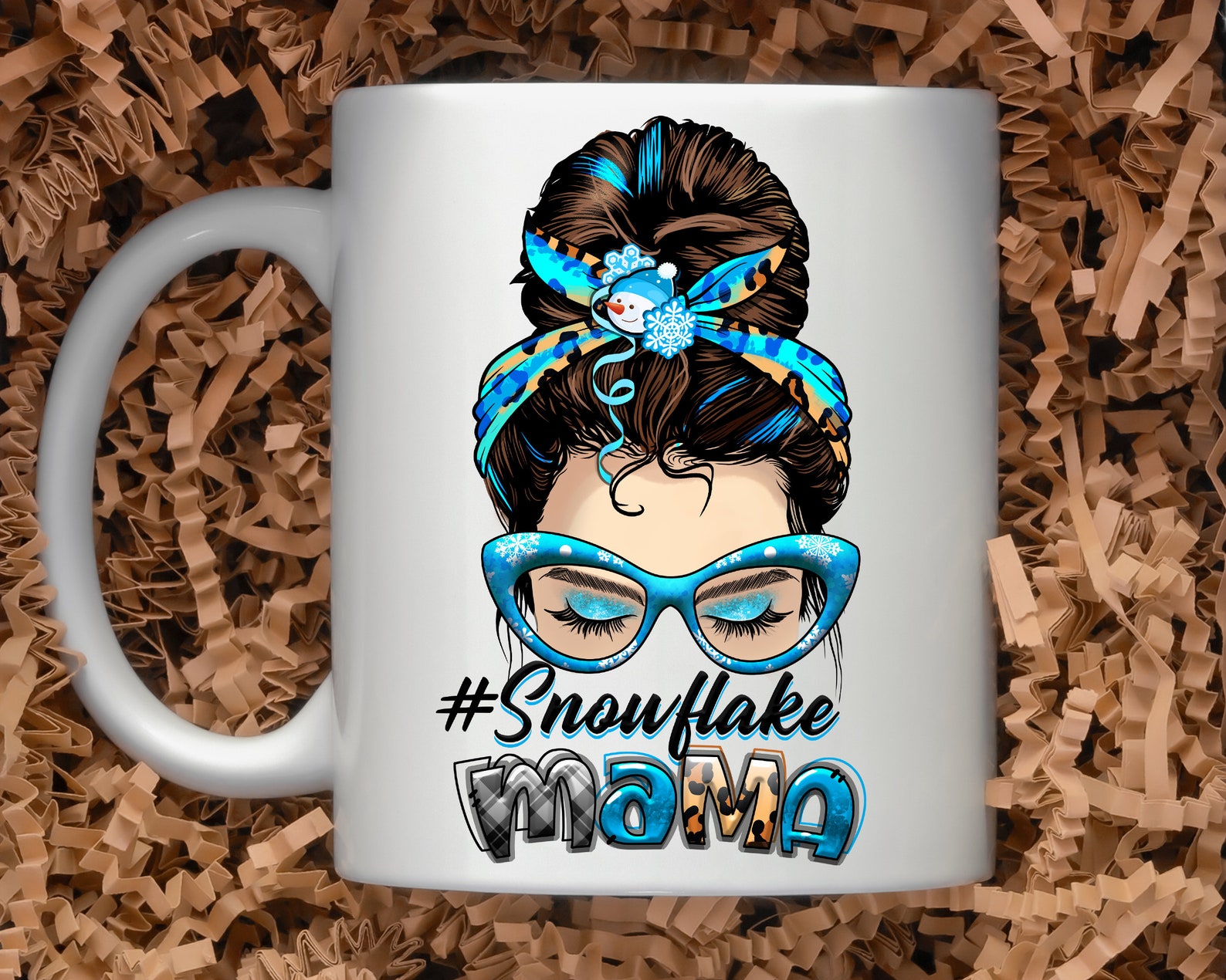 Snowflake Mama Messy Bun Png Sublimation Design Christmas - Etsy