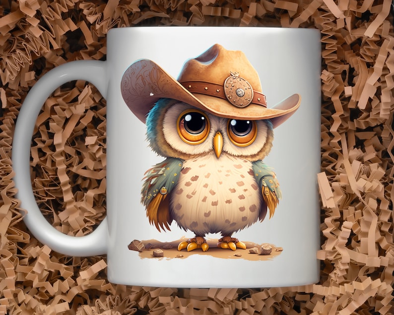 Cute Owl With Cowboy Hat Png Western Themed Owl Illustration - Etsy