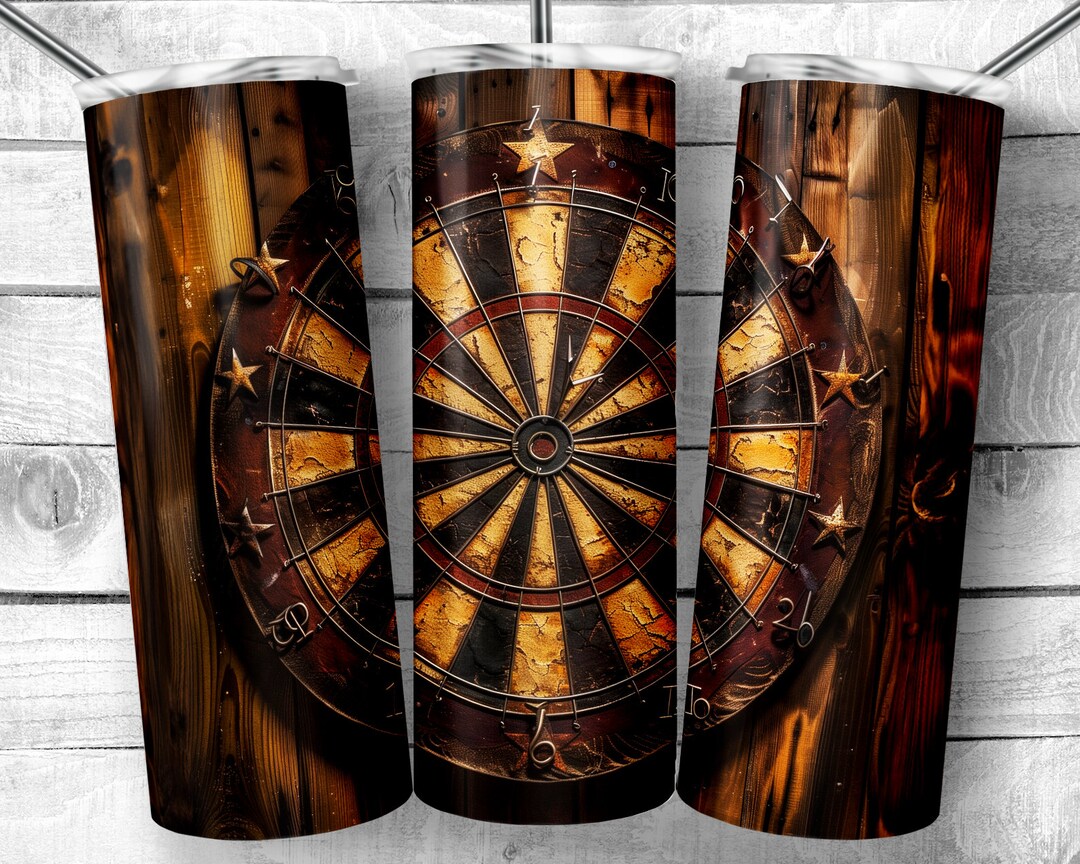 Vintage Pub Dartboard 20oz Skinny Tumbler Sublimation Design, Western ...