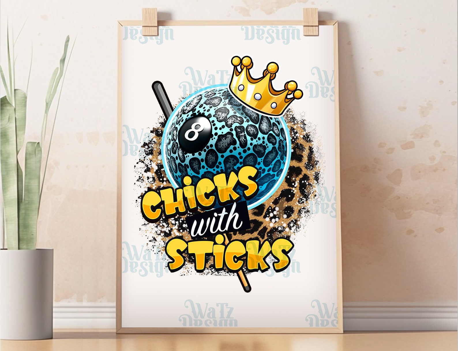 Chicks With Sticks Blue Eight Ball Png, Girls Pool Sublimation Design ...