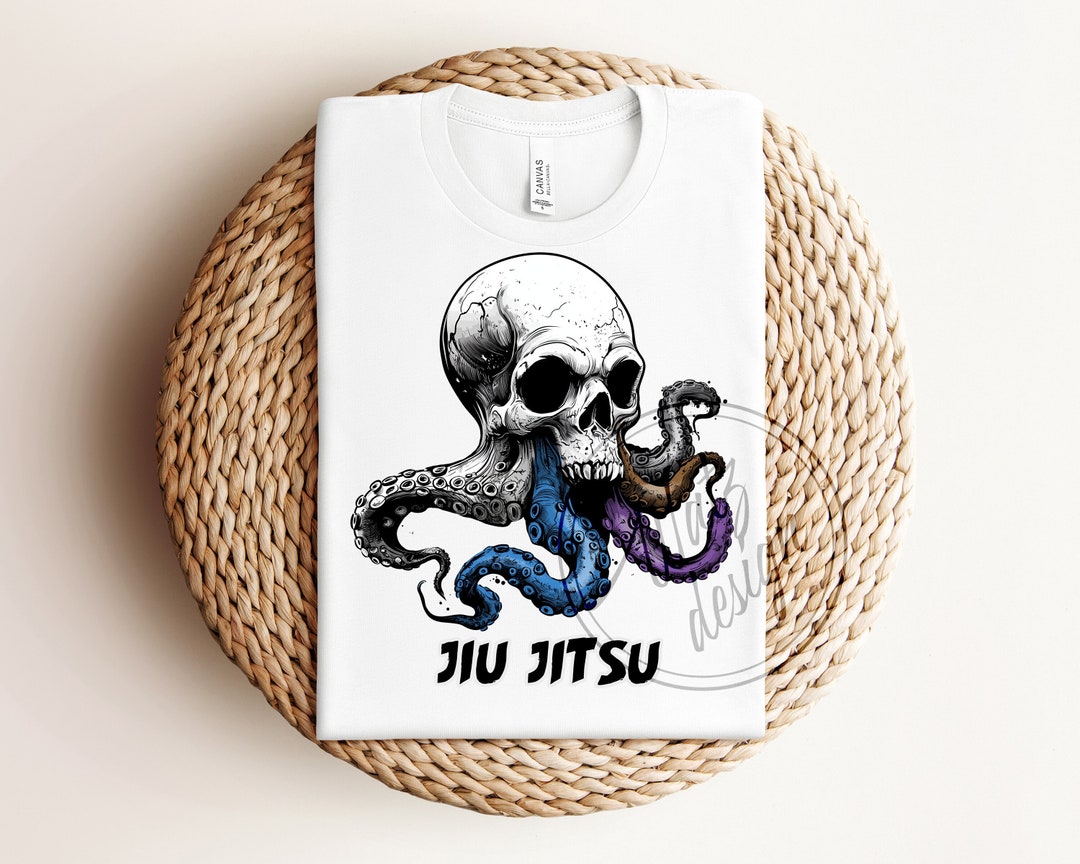 Jiu Jitsu Skull Octopus Design,bjj Belt Colors Kraken Art, Martial Arts ...
