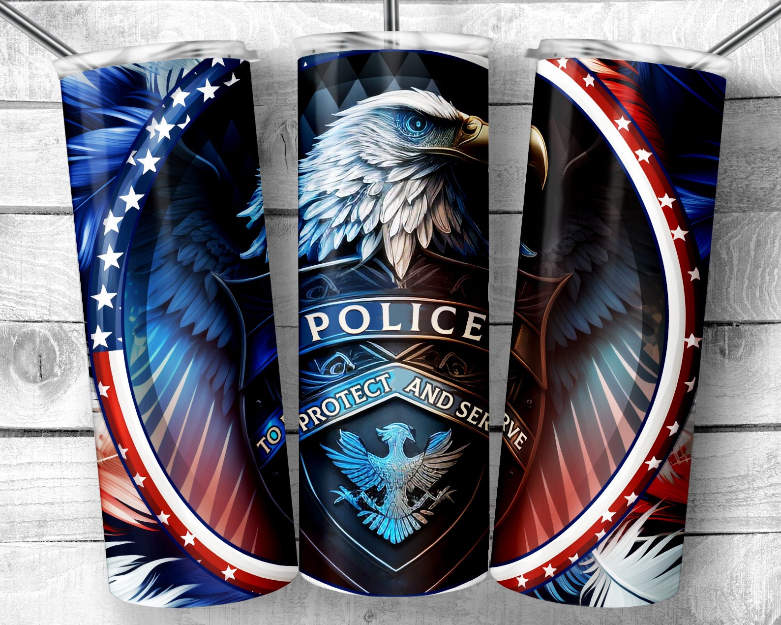Police Eagle Design, Police Emblem 20oz Skinny Tumbler Design ...