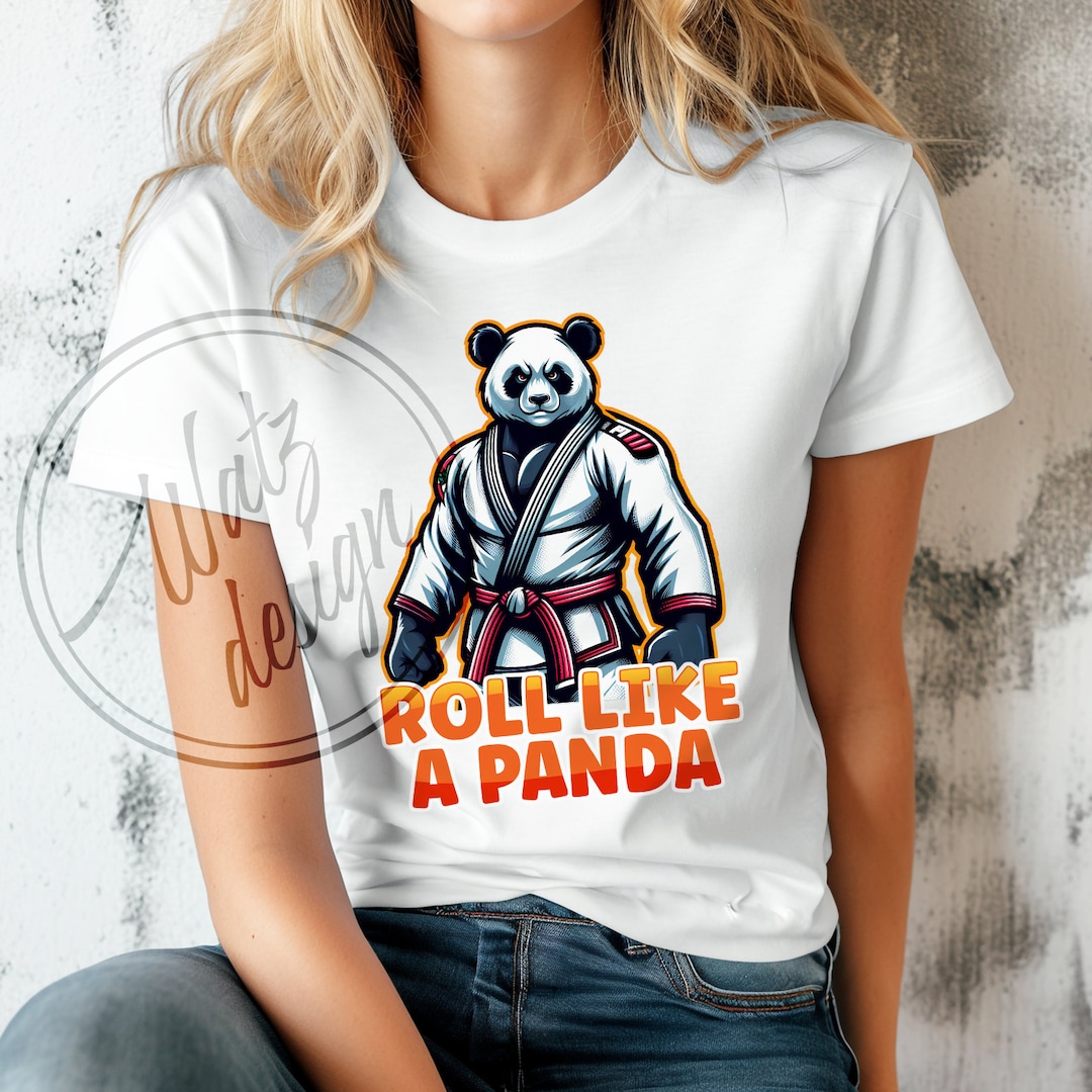 Jiu Jitsu Roll Like a Panda Png, Panda in a Jungle Gi Bjj Design ...