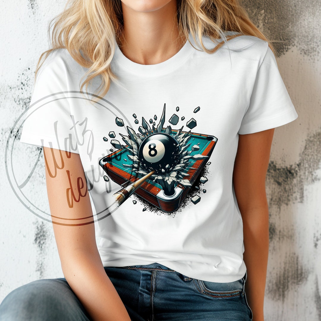 8 Balls Breaking Out Png, Billiards Ball Busting Out Sublimation Design ...