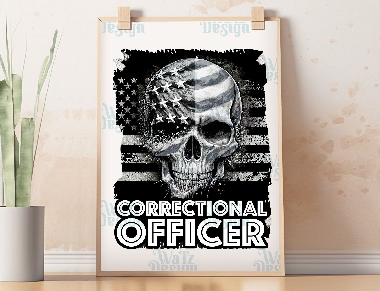 Correctional Officer Skull American Flag PNG, Patriotic Correctional ...