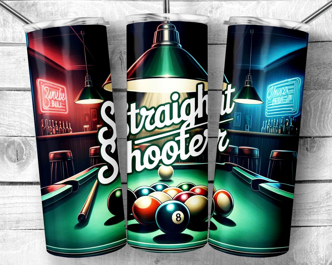 Straight Shooter Colorful Billiards Balls 20oz Skinny Tumbler ...