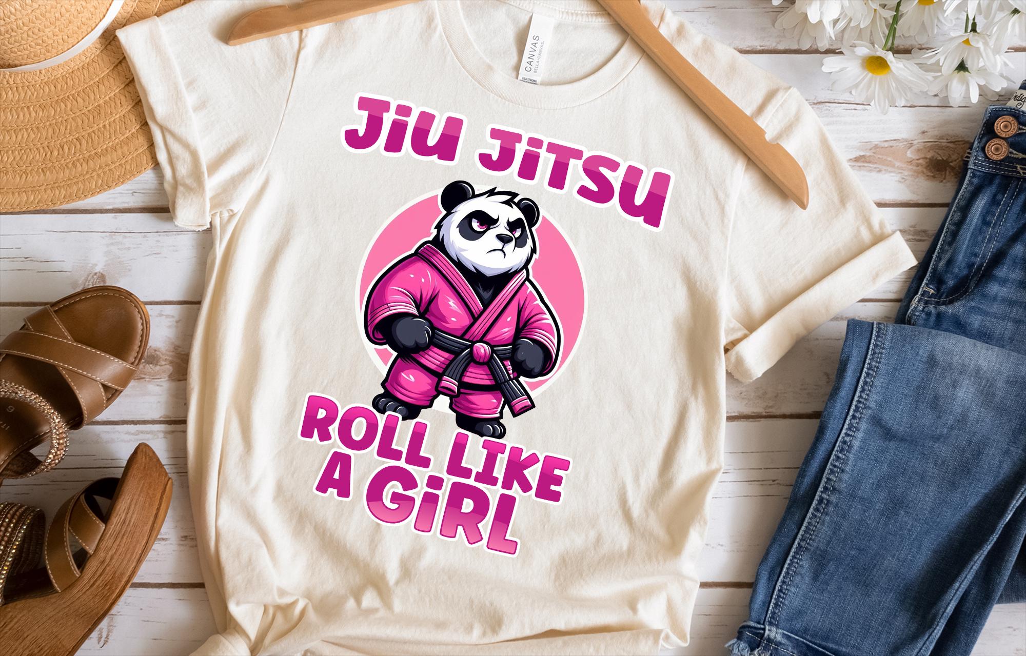Jiu Jitsu Roll Like a Girl Panda Png, Girl Panda in Pink Bjj Design ...