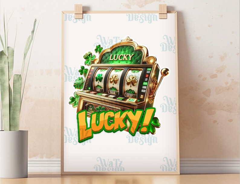 Flaming Lucky Slot Machine PNG, Casino Themed Digital Download ...