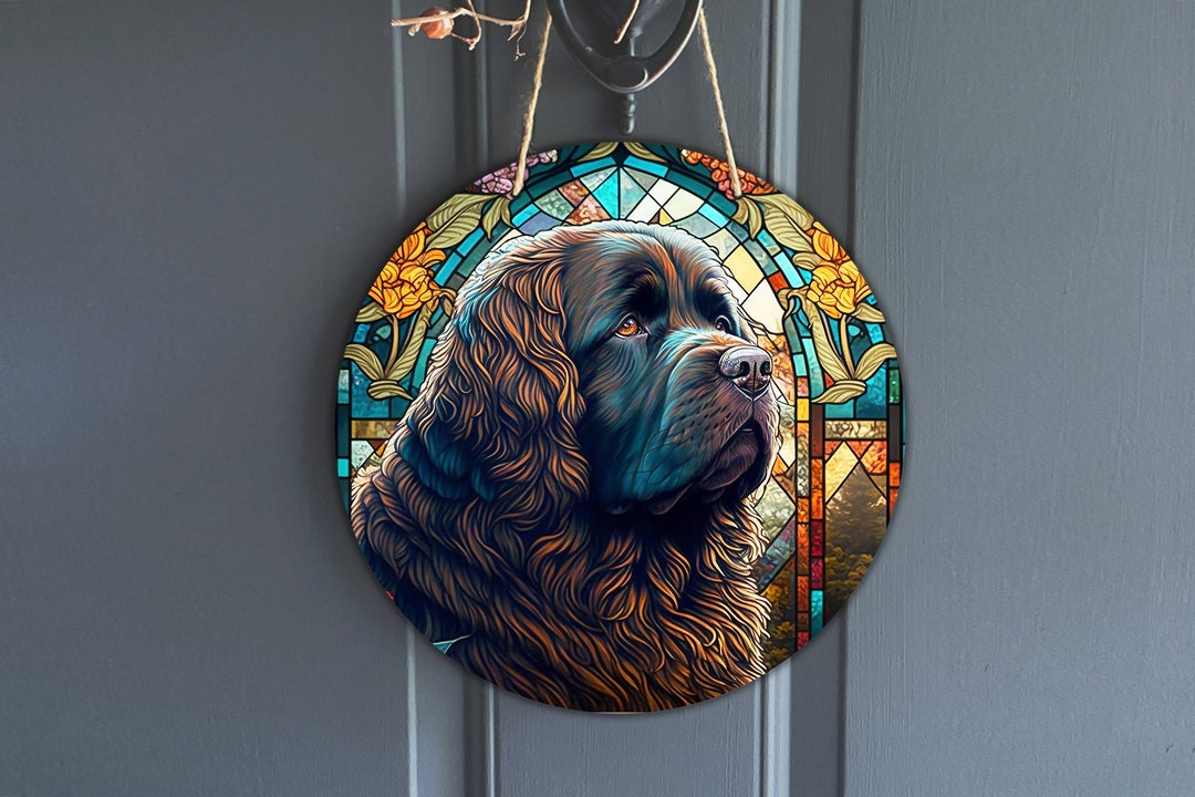 Faux Stained Glass Newfoundland Sign, Round Vintage Newfie Sign for ...