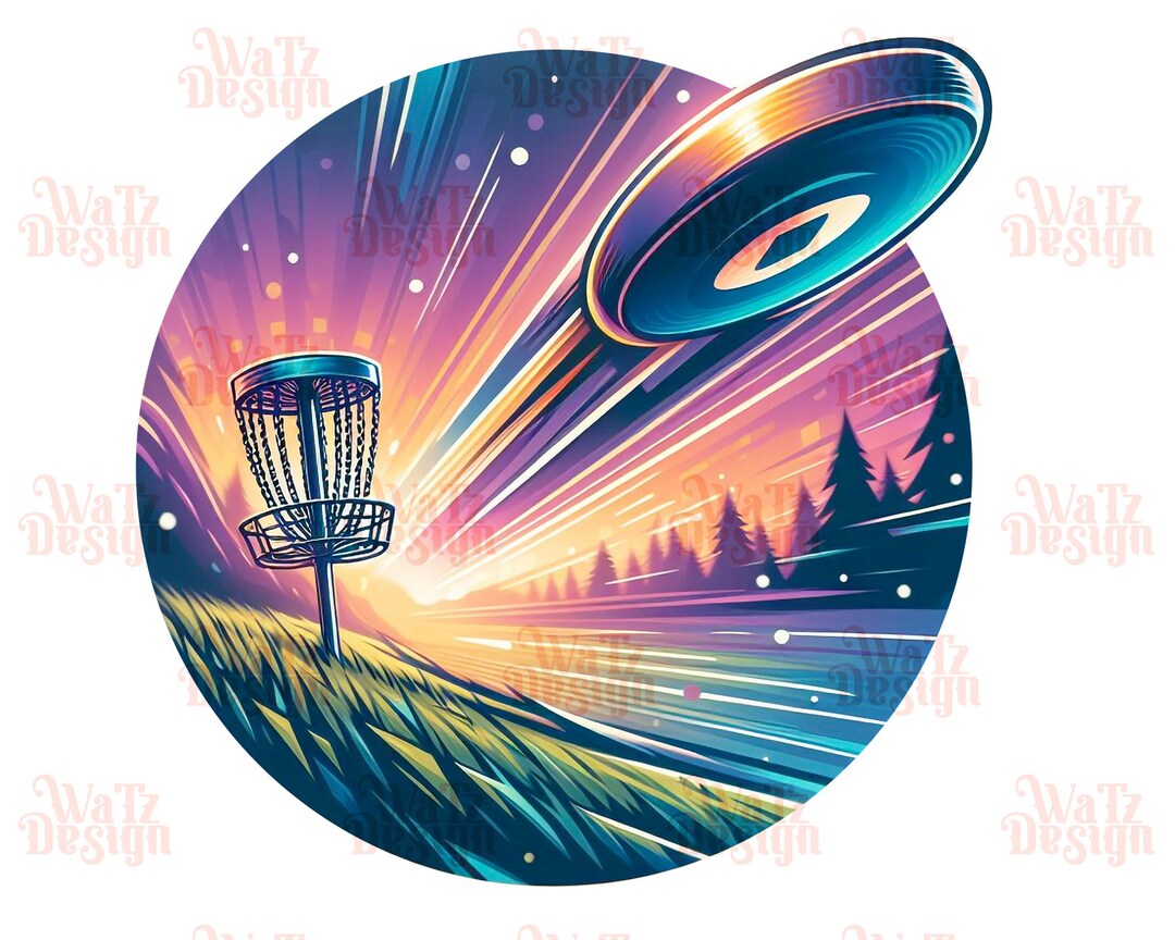 Flying Disc Golf Disc Png, Flying Frisbee Golf Sublimation Design ...