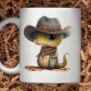 Cute Cowboy Lizard PNG - Western Themed Baby Reptile Sublimation Design ...