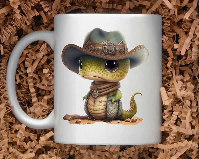 Cute Cowboy Lizard PNG Western Themed Baby Reptile - Etsy