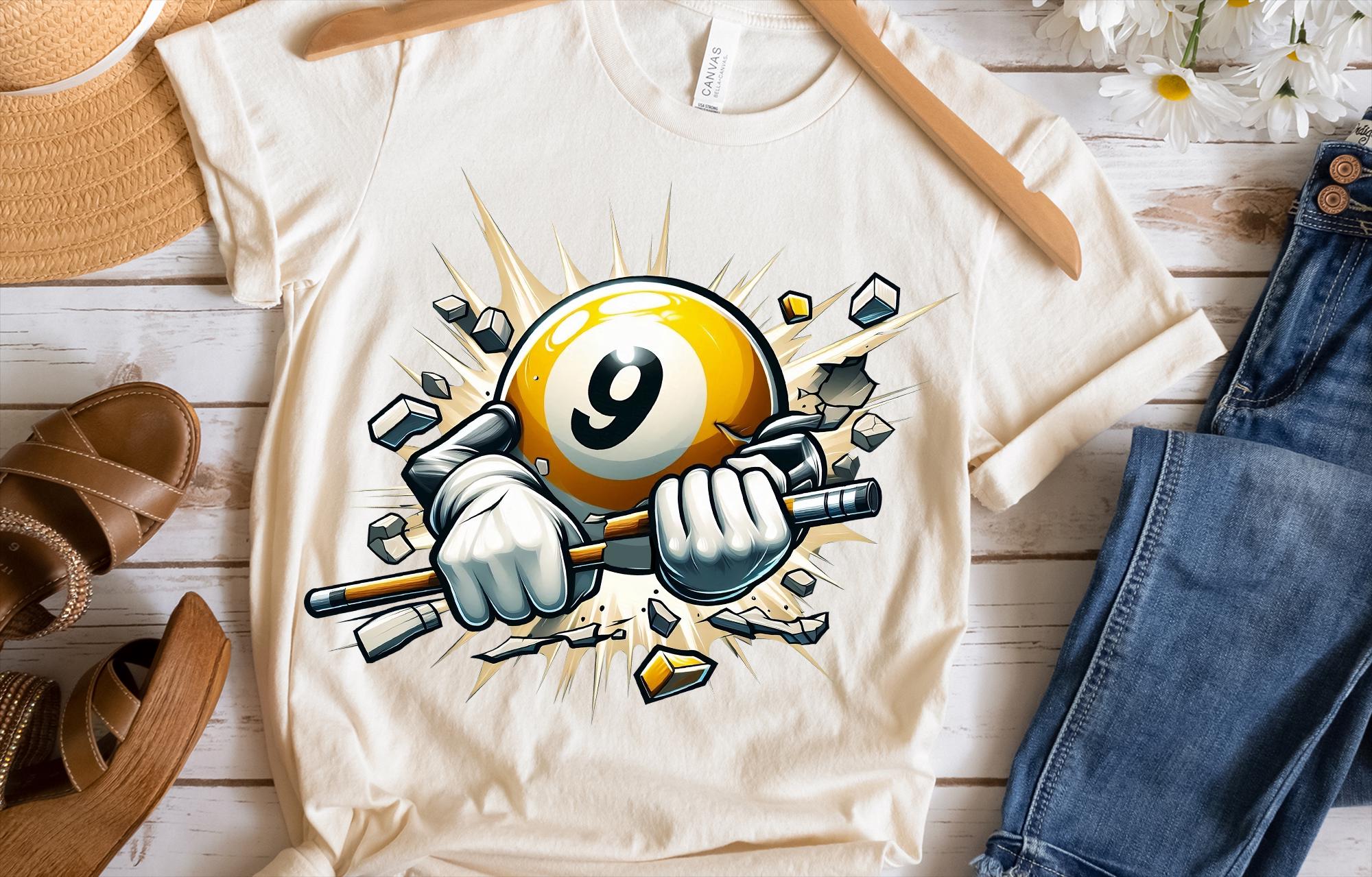 9 Ball Breaking Pool Cue Design | Dynamic Billiards Art, Pool Lover ...